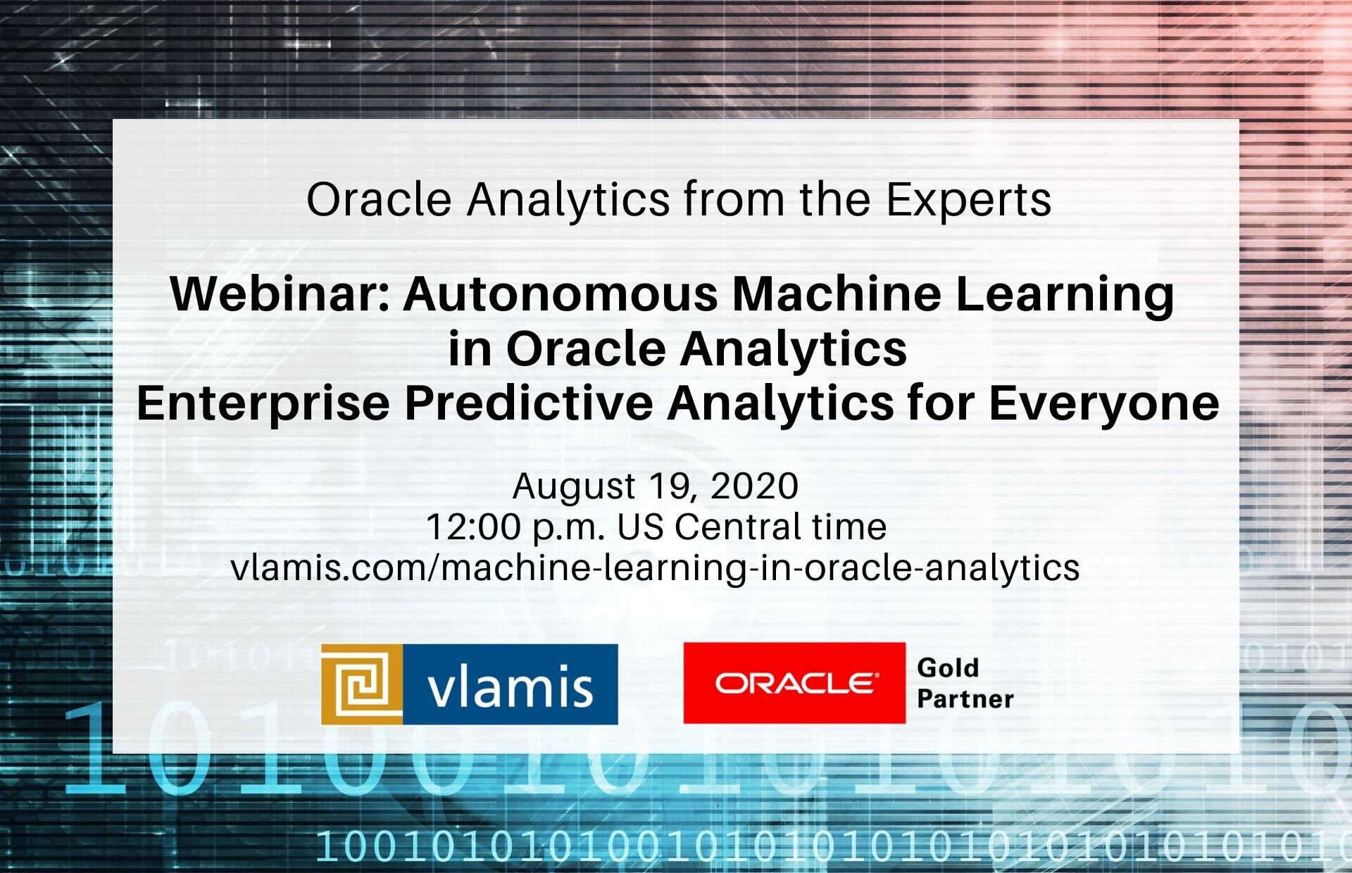 Autonomous Machine Learning in Oracle Analytics - Vlamis Autonomous Machine Learning in Oracle Analytics - Vlamis